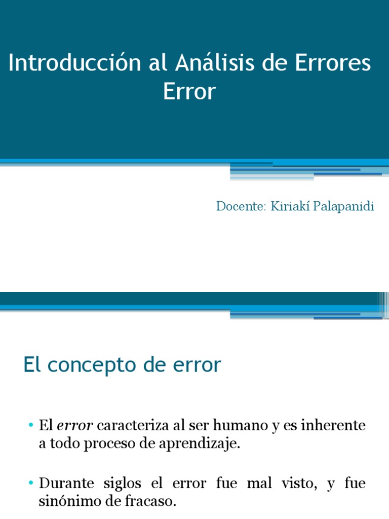 Error | PDF | Aquisición de idioma | Aprendizaje