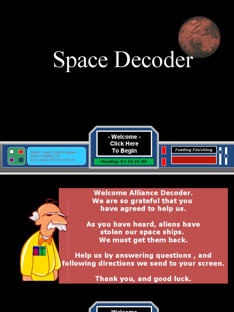 Space Decoder: - Welcome - Click Here To Begin | PDF