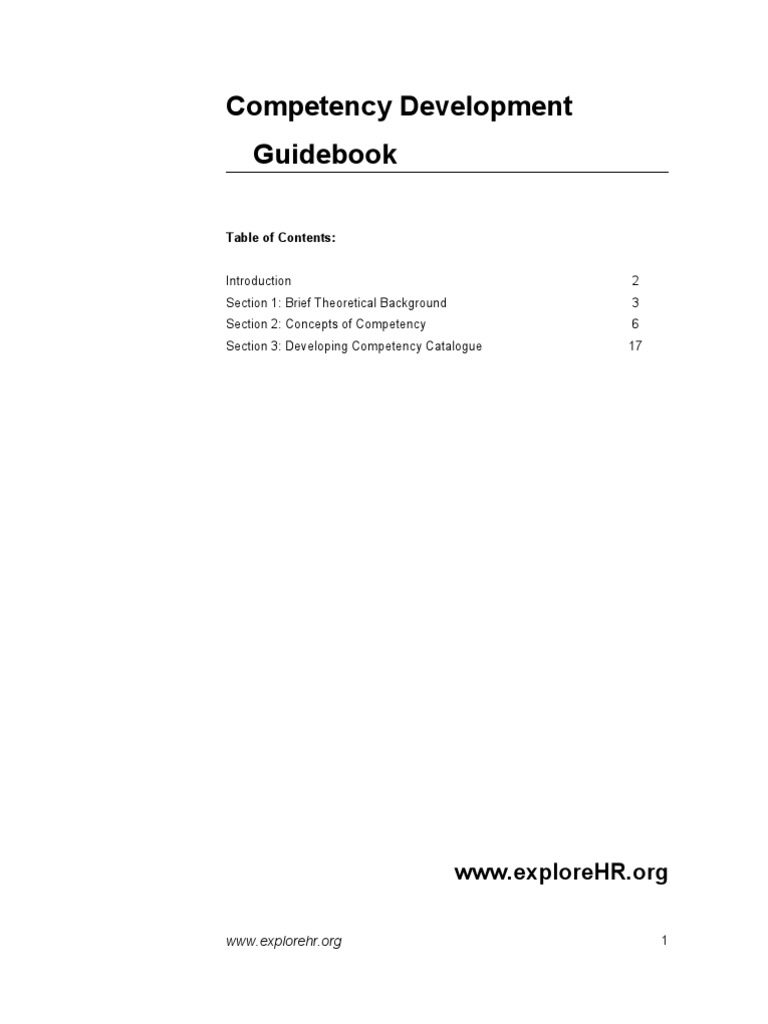 Competency Development Guidebook | PDF