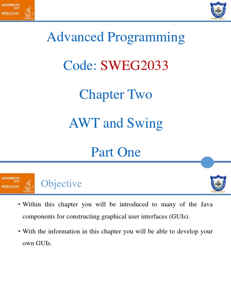 Chapter 2 - AWT and Swing-Event PDF | PDF | Graphical User Interfaces ...