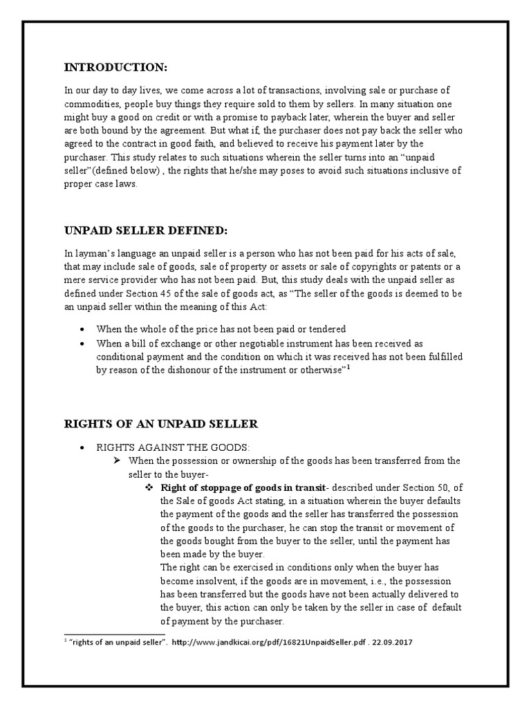 Contract Research Paper-Sem 3 | PDF | Sales | Damages