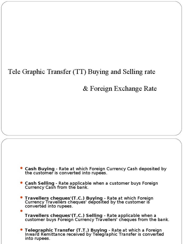 TT Buying and Selling Rates Explained | PDF | Financial Transaction | Banks