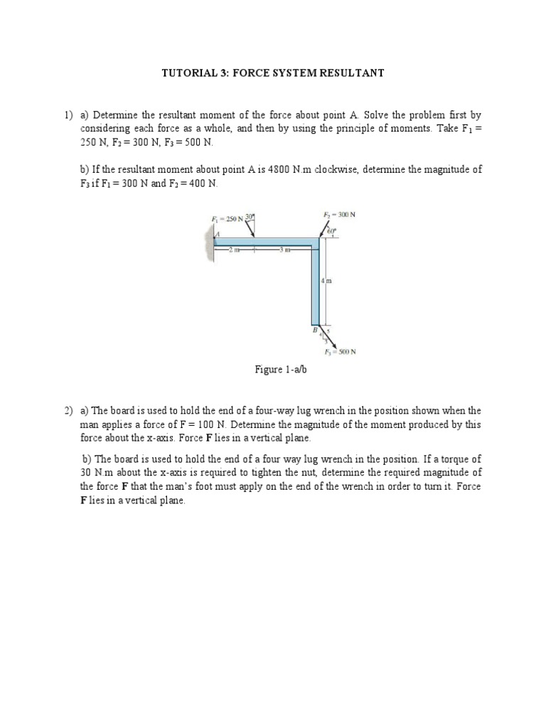 Tutorial 3 Force System | PDF