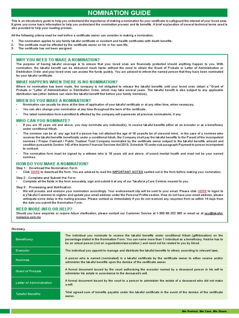 Nomination Guide: Why You Need To Make A Nomination? | PDF | Probate ...