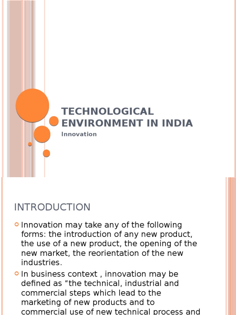 Technological Environment in India | PDF | Innovation | Infrastructure