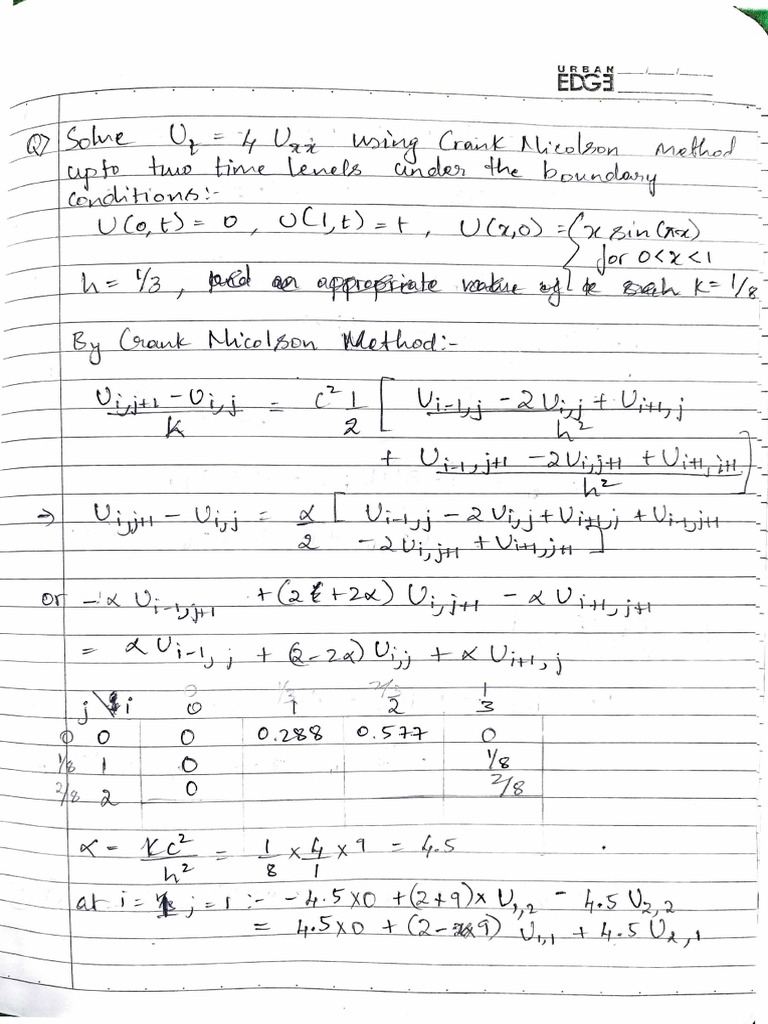 Crank Nicolson Method PDF | PDF
