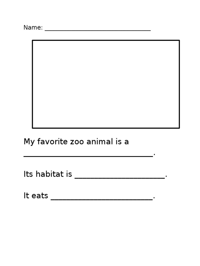 Zoo Animal Writing Prompt | PDF