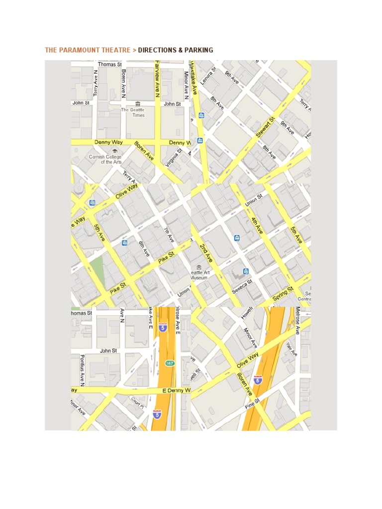 The Paramount Theatre : Directions & Parking | PDF