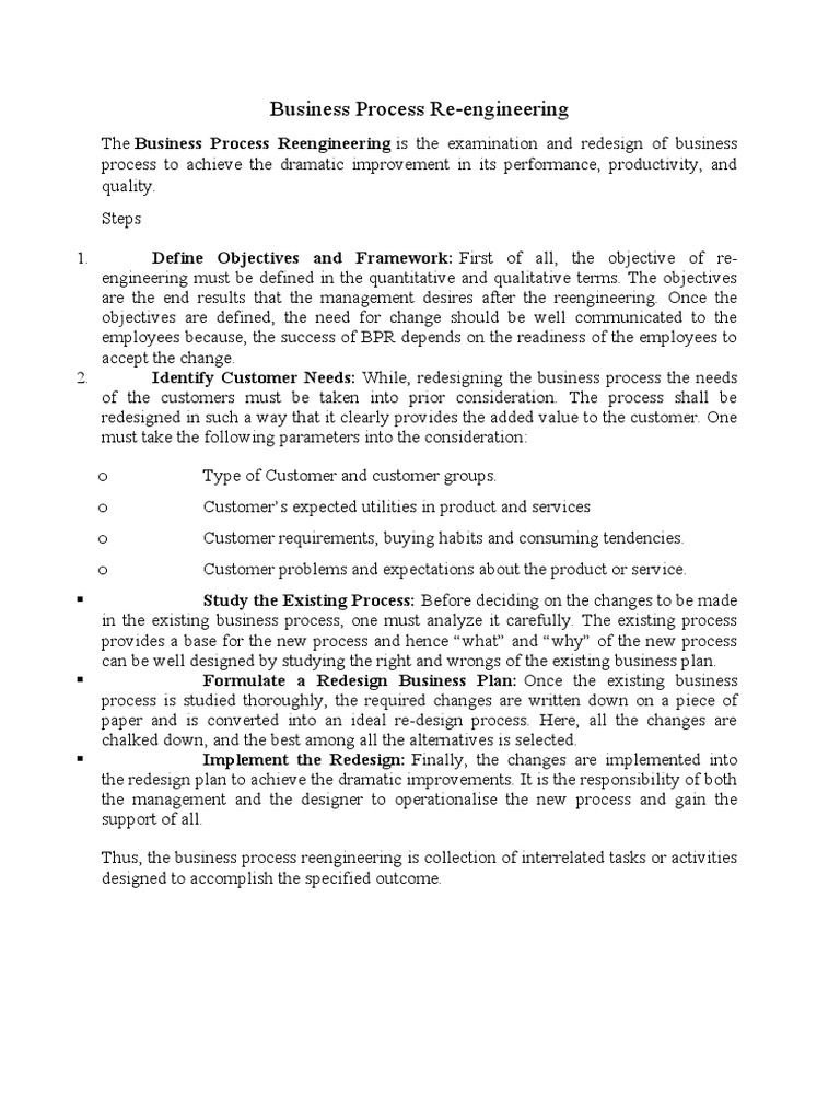 Business Process Re | PDF | Business Process | Information Technology
