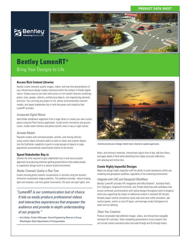 Bentley Lumenrt: Bring Your Designs To Life | PDF | 3 D Computer ...