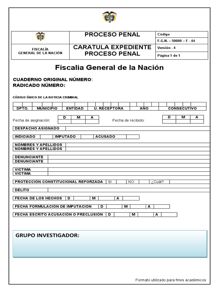 Formato Caratula Expediente | PDF