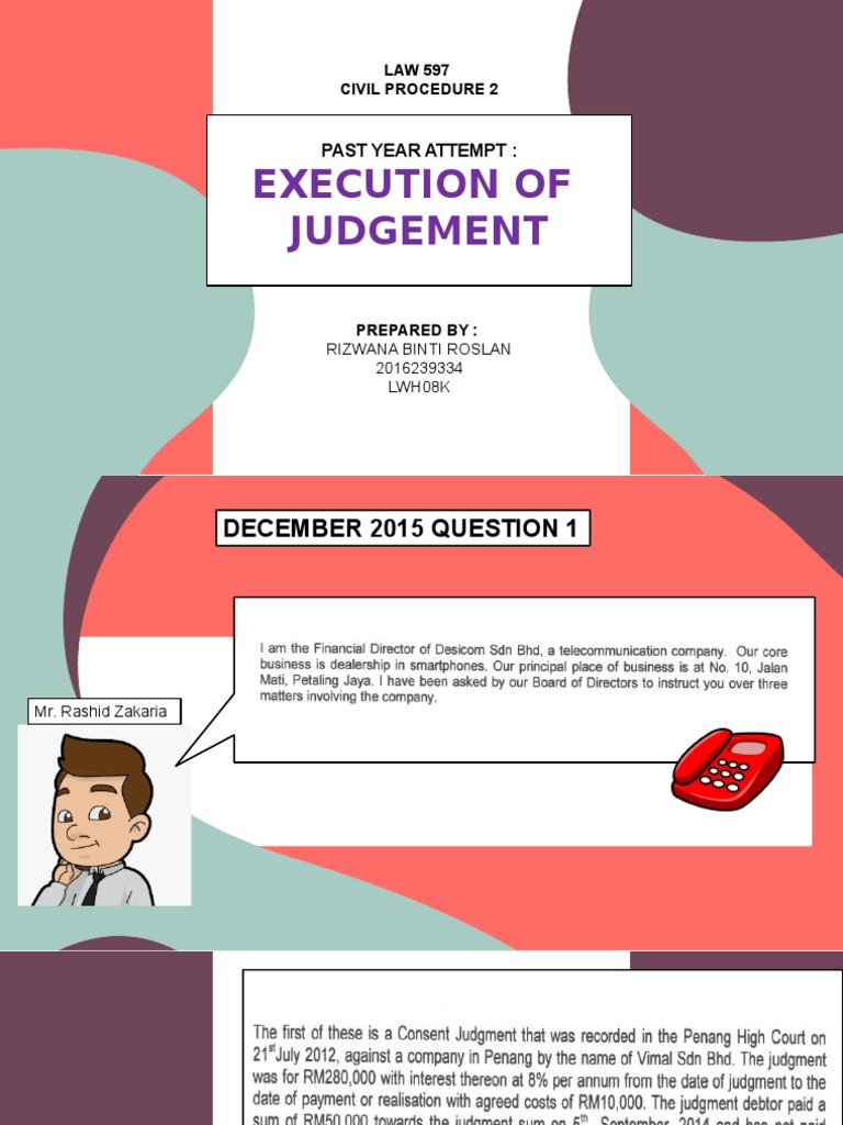 Execution of Judgment | PDF | Discovery (Law) | Debtor