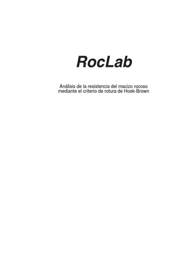 Programa RocLab para Analisis de Resistencia de Macizo Rocoso | PDF | Microsoft Excel | Ventana ...