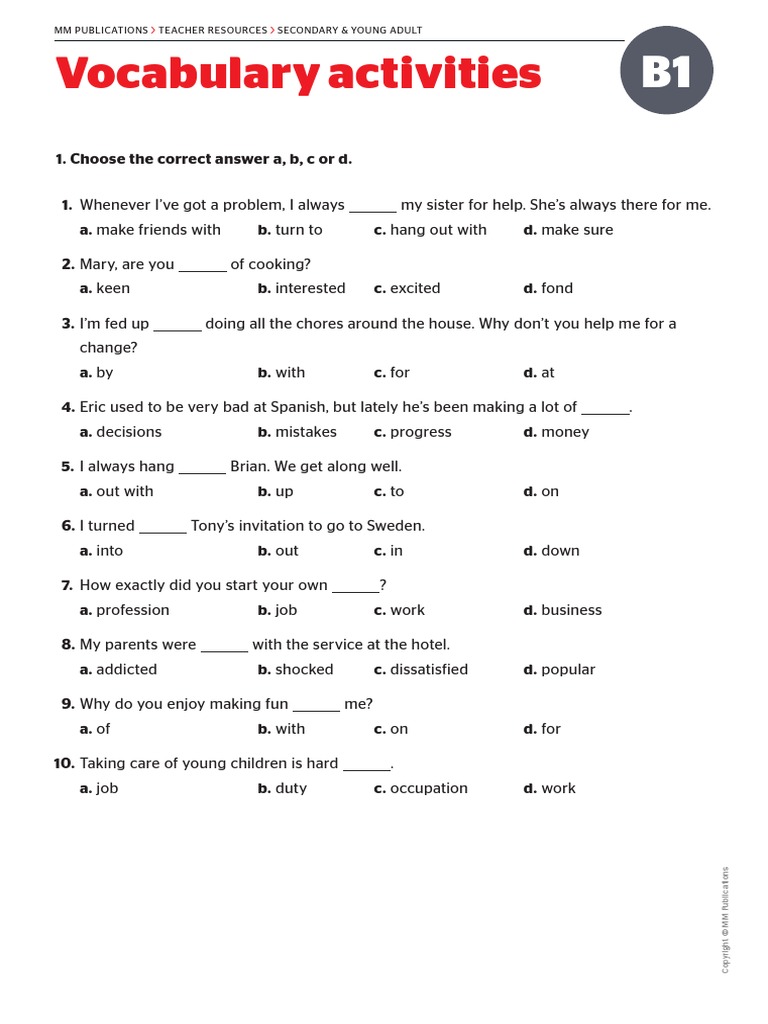 Vocabulary Activities PDF | PDF