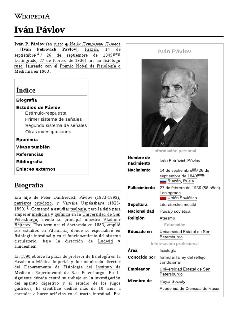 Iván Pávlov | PDF | Science | Ciencia humana