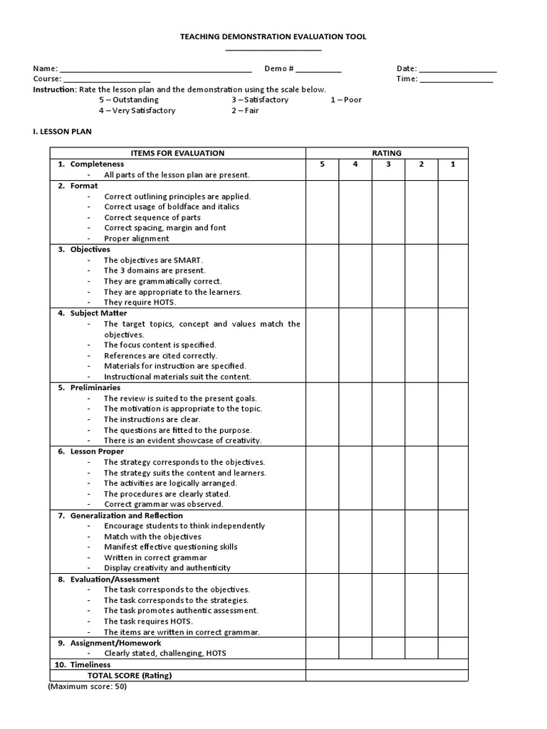 Teaching Demonstration Tool | Download Free PDF | Lesson Plan ...