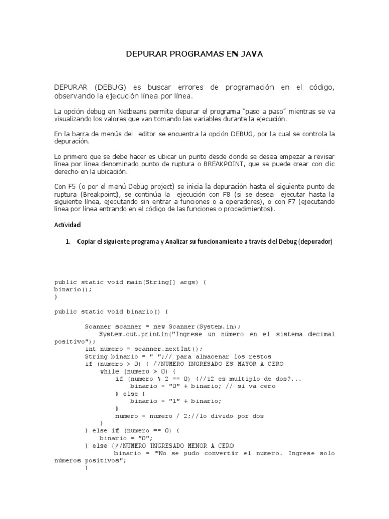 Depuración de Errores - Netbeans Debug | PDF | Programa de computadora ... Depuración de Errores - Netbeans Debug | PDF | Programa de computadora ...