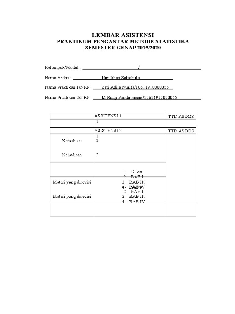 Lembar Asis Modul | PDF