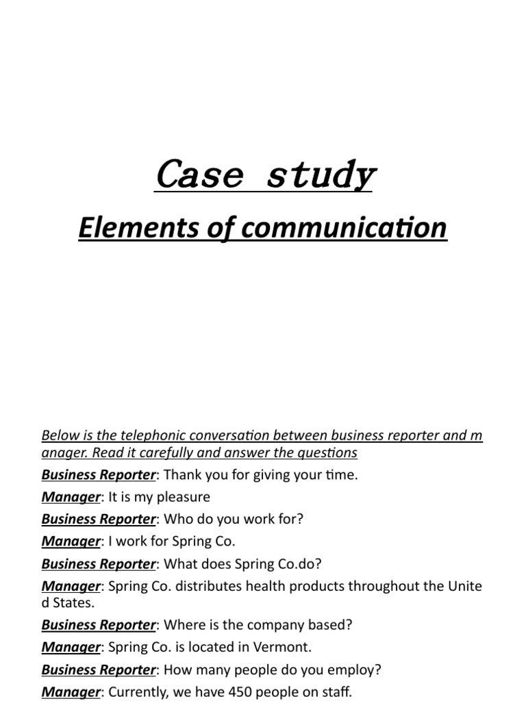 Communication Case Study Elements | PDF | Communication | Semiotics