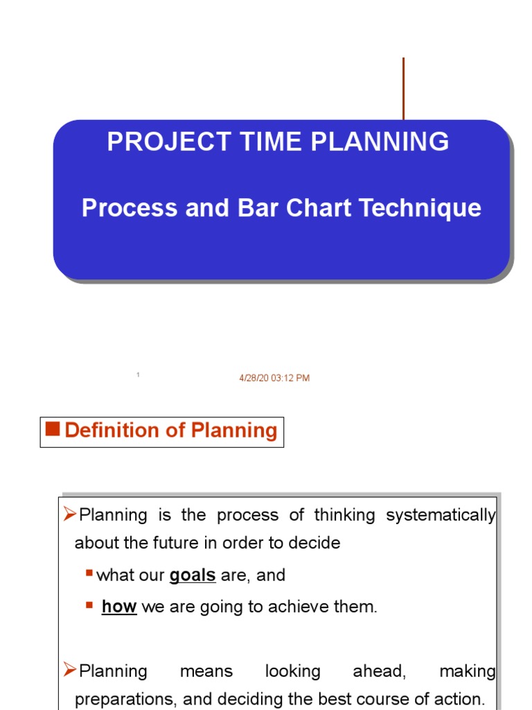 Project Time Planning: Process and Bar Chart Technique | PDF | Business ...