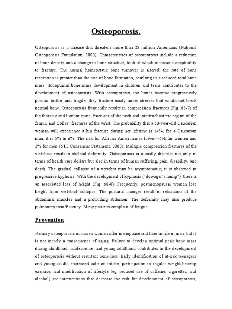 Osteoporosis | PDF | Osteoporosis | Hormone Replacement Therapy