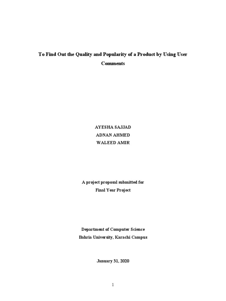 FYP PROPOSAL Report | PDF | Statistical Classification | Artificial ...