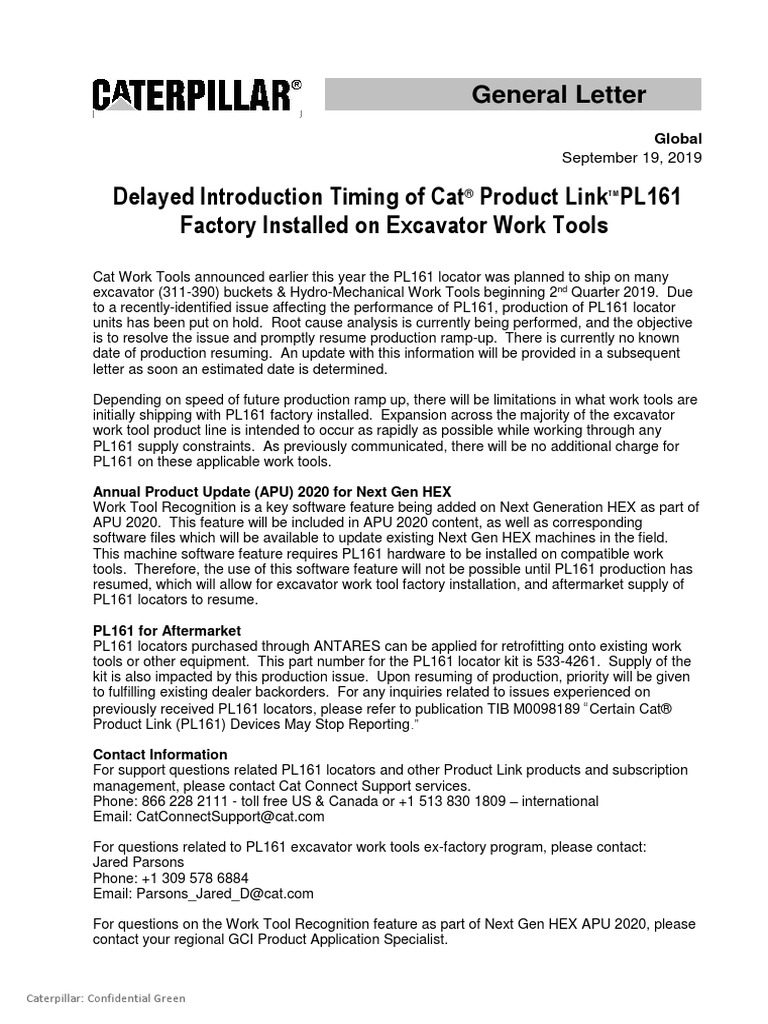 General - Letter PL161 EXD Work Tools First Fit Update | PDF ...