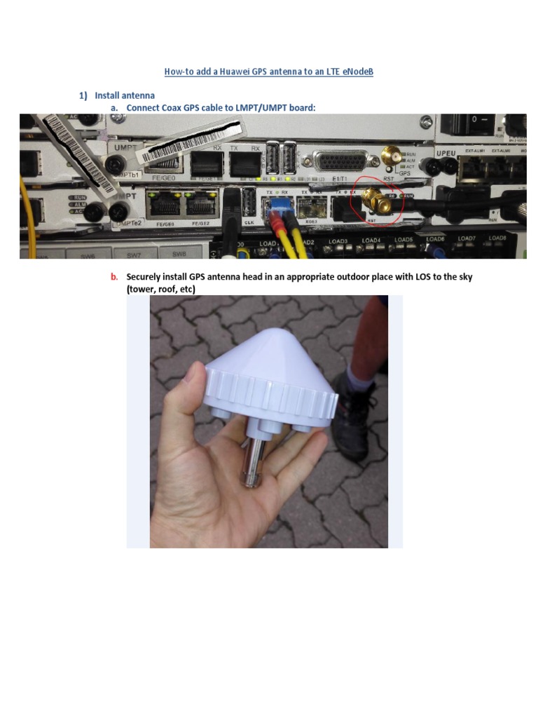 1) Install Antenna A. Connect Coax GPS Cable To LMPT/UMPT Board | PDF ...