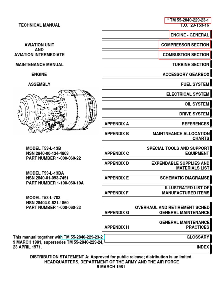 T53-L Engine Maintenance Manual | PDF | United States Air Force ...
