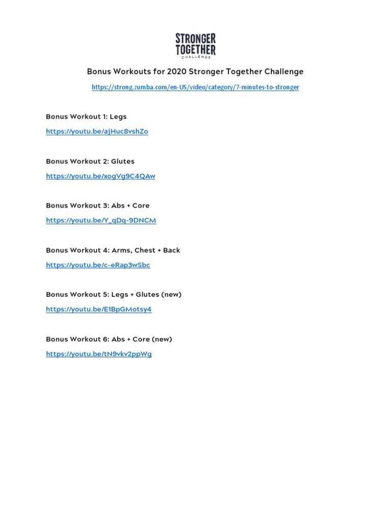 Stronger Together: Bonus Workouts | PDF