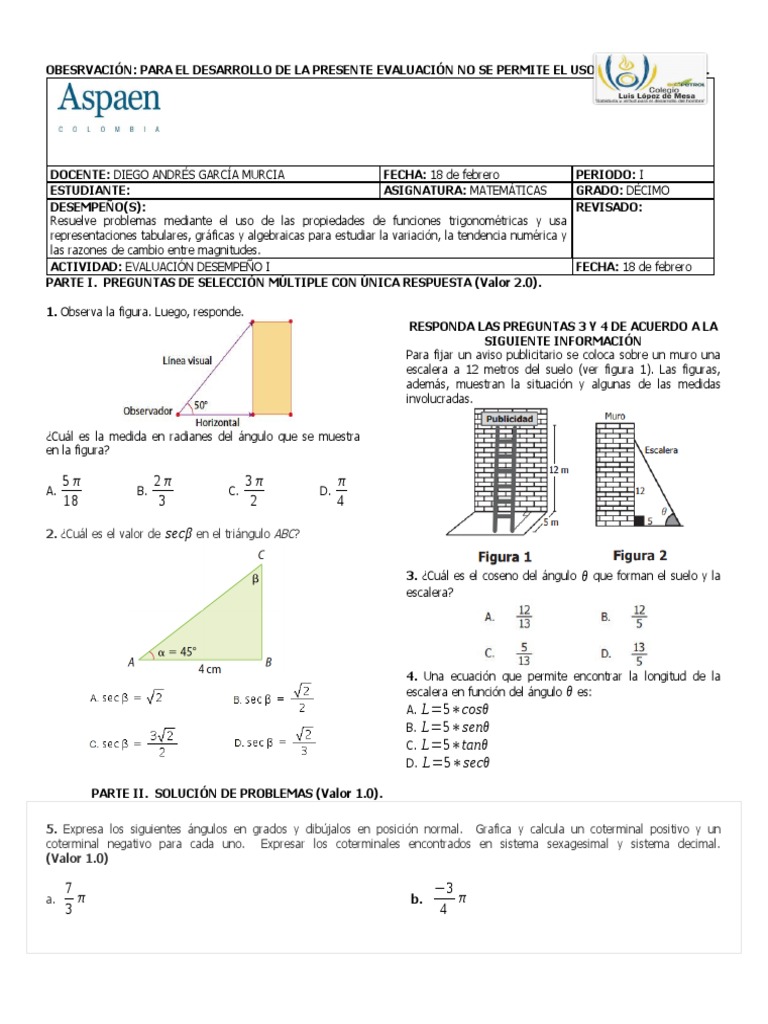 Eva Mate 10° Ip | PDF | Funciones trigonométricas | Geometría Elemental
