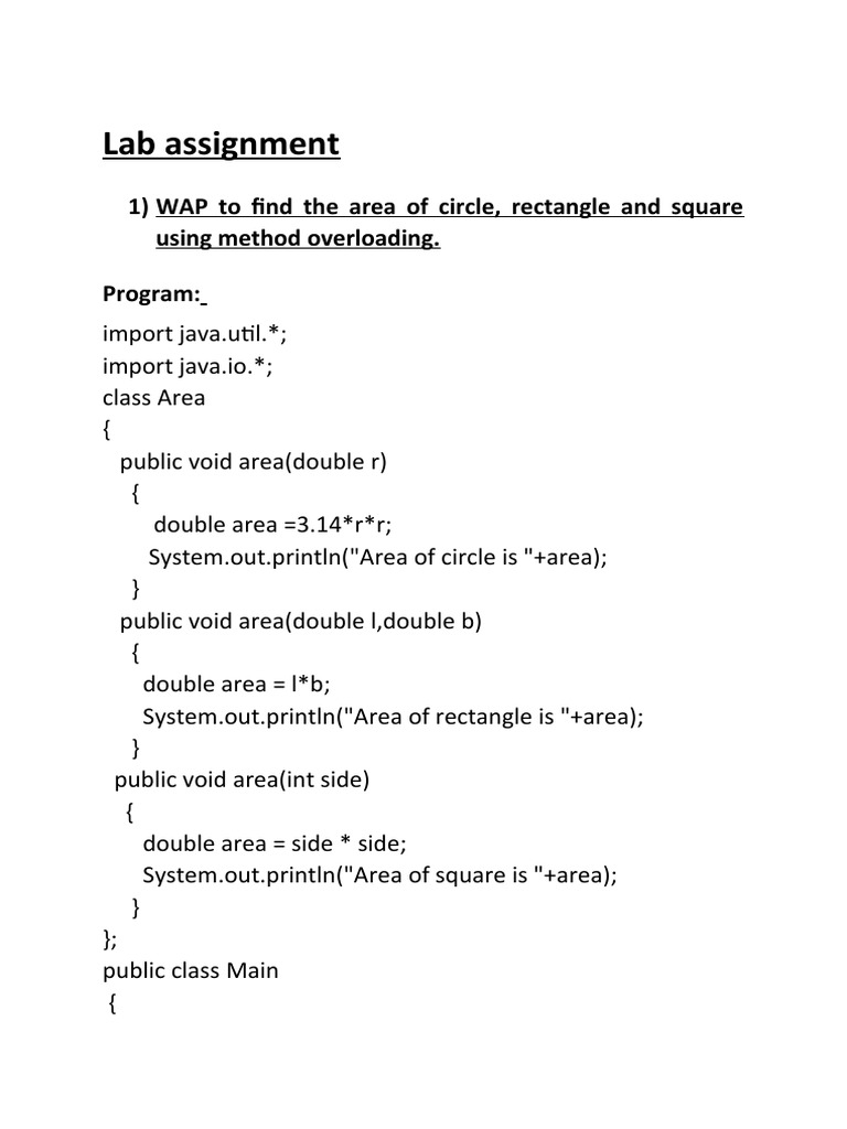 Lab Assignment | PDF | Constructor (Object Oriented Programming) | Programming