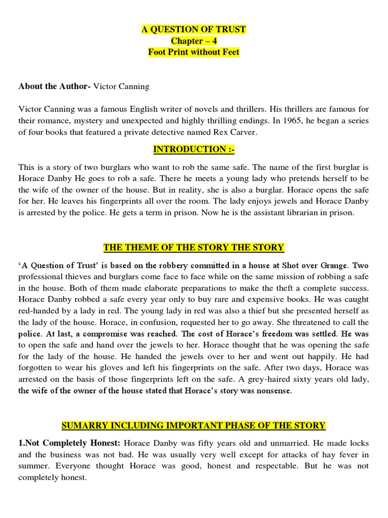 A Question of Trust | PDF | Theft | Crime Thriller