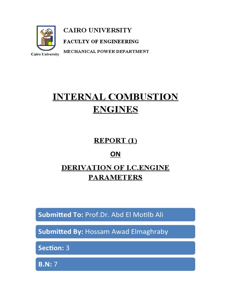 I.C. Engine Parameters Report | PDF