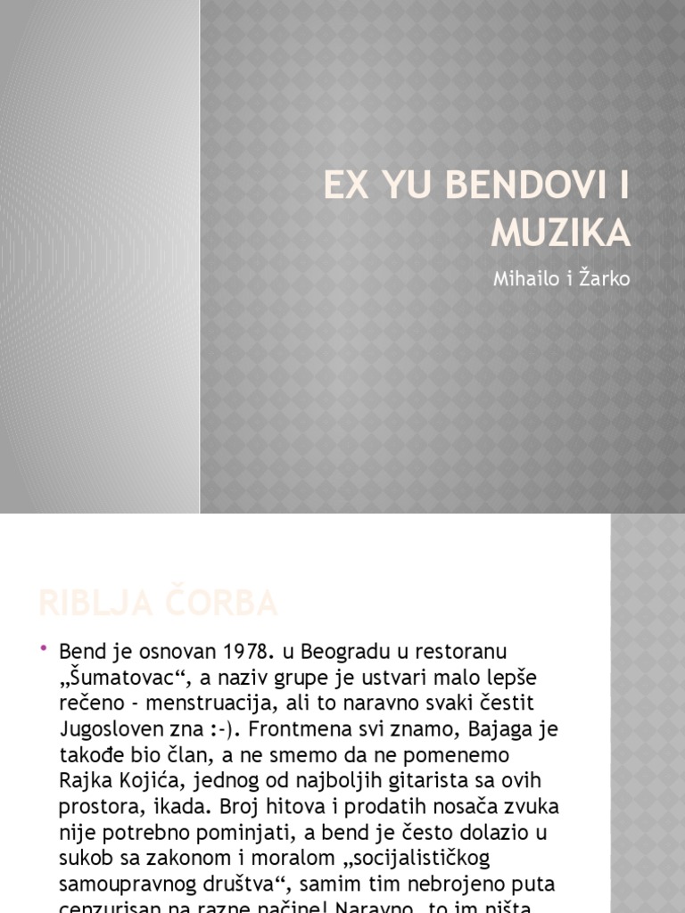 Ex Yu Bendovi I Muzika | PDF