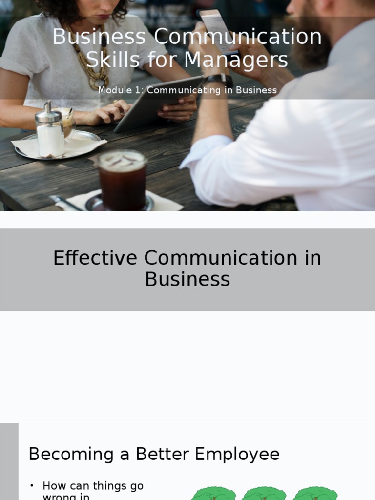 Business Communication Skills For Managers: Module 1: Communicating in ...