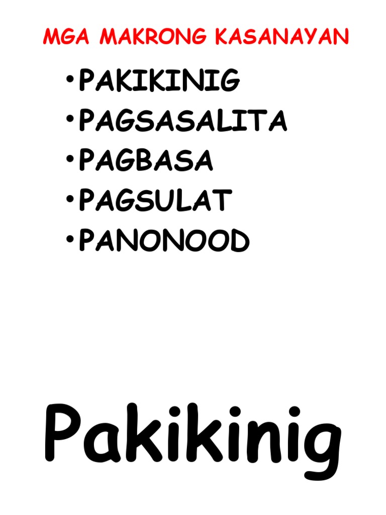 Makrong Kasanayan | PDF