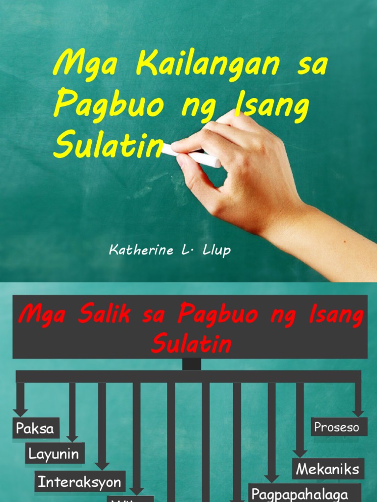 Mga Kailangan Sa Pagbuo NG Isang Sulatin | PDF