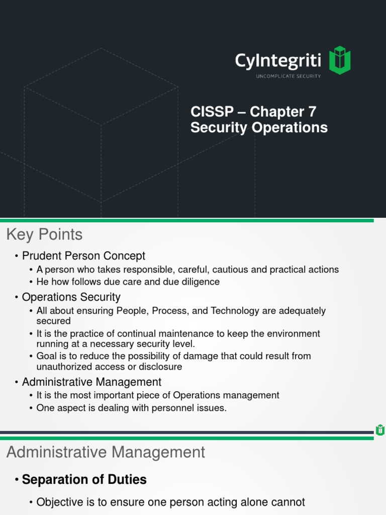 Cissp - Chapter 7 Security Operations | PDF | Disaster Recovery | Backup