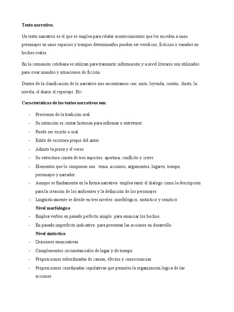 Texto Narrativo | PDF | Narrativa | Narración