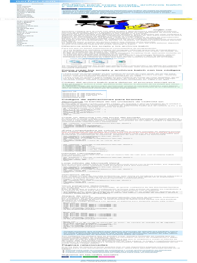 Códigos para Crear Scripts, Archivos Batch y Aplicaciones para Bromas ...