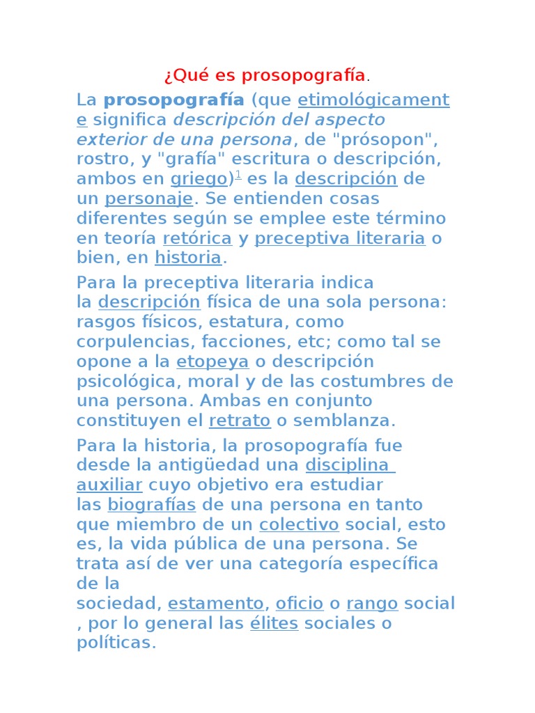 Definición de prosopografía | PDF