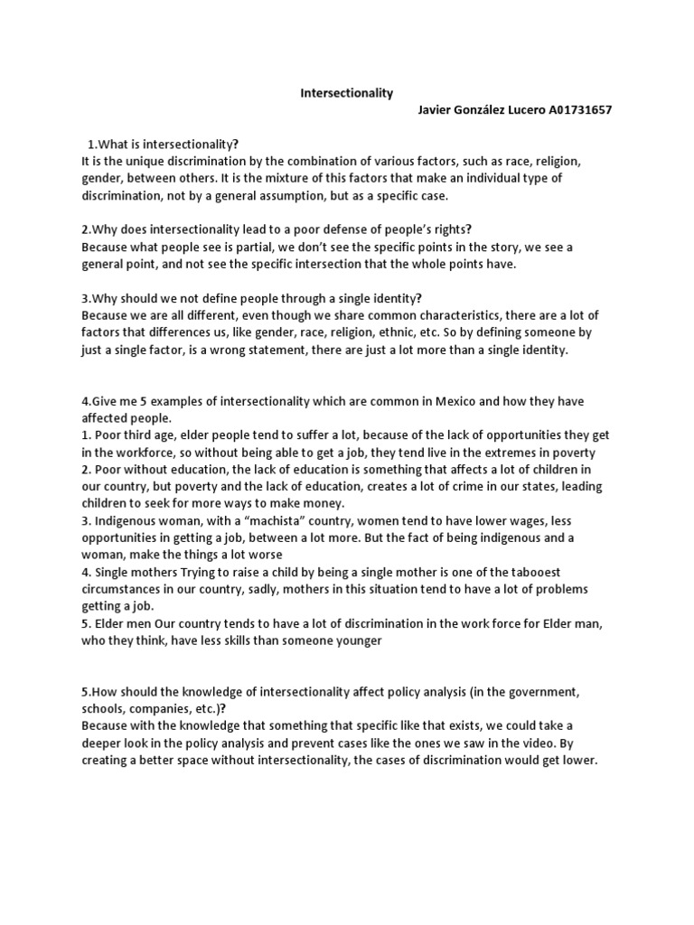 Intersectionality | PDF | Intersectionality | Poverty