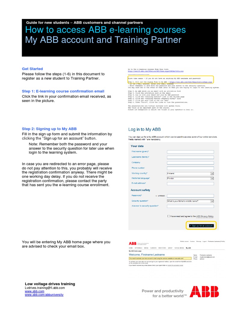 MyABB How To Enroll ABB E-Learning Courses For ABB Customers and Value ...