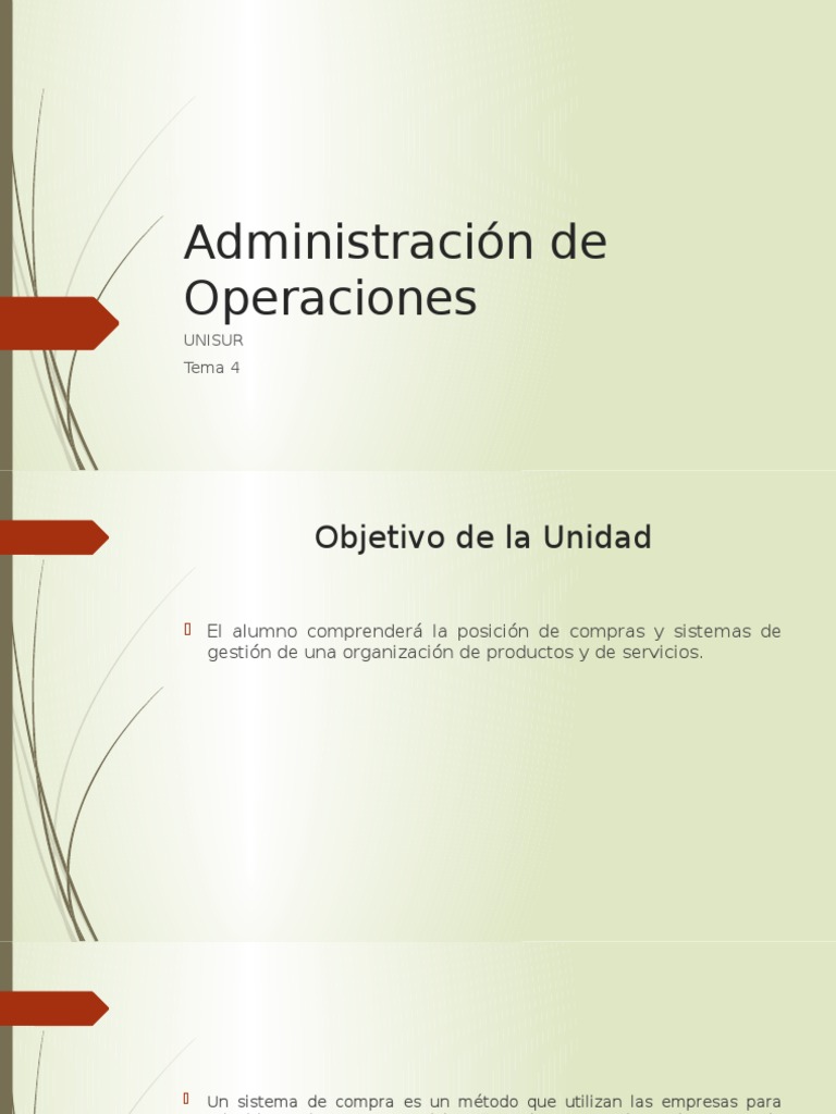 Administración de Operaciones Tema Proceso de Compras | PDF | Planificación | Presupuesto