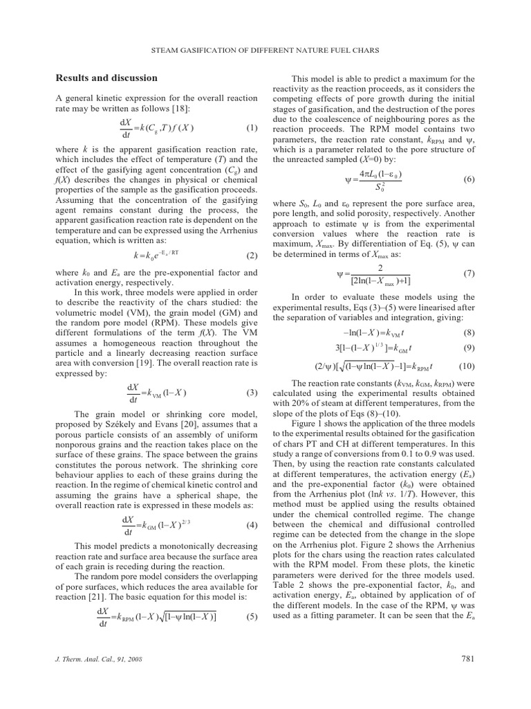 Kinetic Model Descript VM GM | PDF | Reaction Rate | Porosity