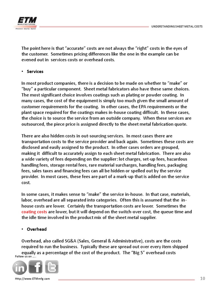 Estimating-Sheet-Metal-Fabrication-Costs-v3 10 PDF | PDF | Fee | Cost