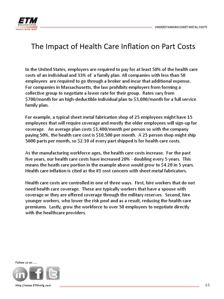 The Impact of Health Care Inflation On Part Costs | PDF