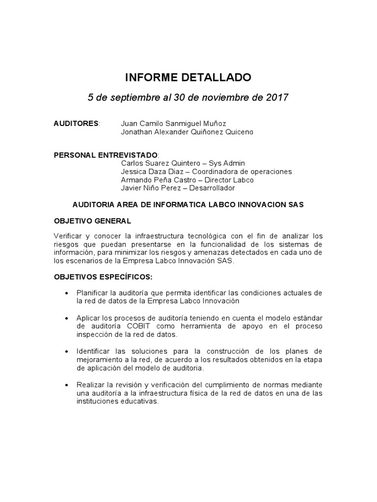 INFORMES Detallado | PDF