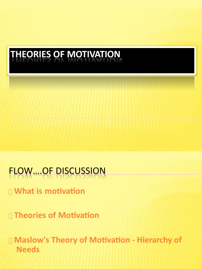 Theories of Motivation | PDF | Motivation | Motivational